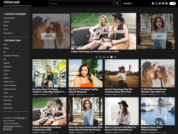 Download Free Videocast WordPress Theme - Blogwings