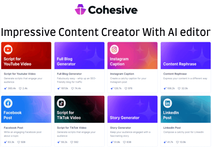 Cohesive AI powerful Editor Helps to Refine and Polish Ideas - Blogwings