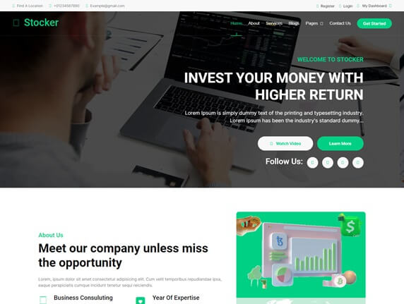 Free Stocker HTML Template Download - Blogwings
